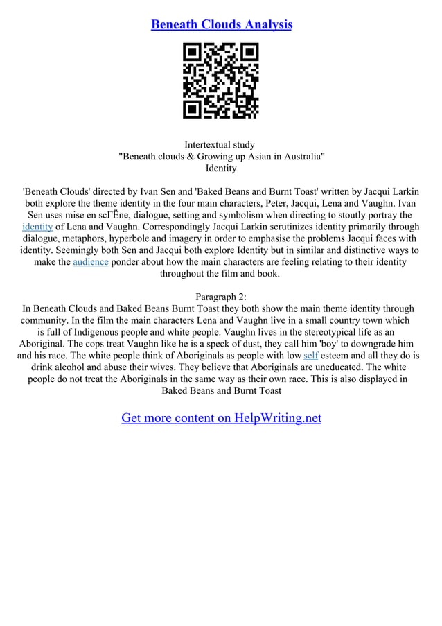 Beneath Clouds Essay | PDF