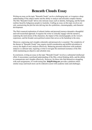 Beneath Clouds Essay.pdf