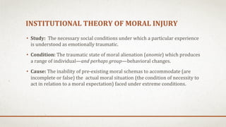 Institutional Theory of Moral Injury | PPT