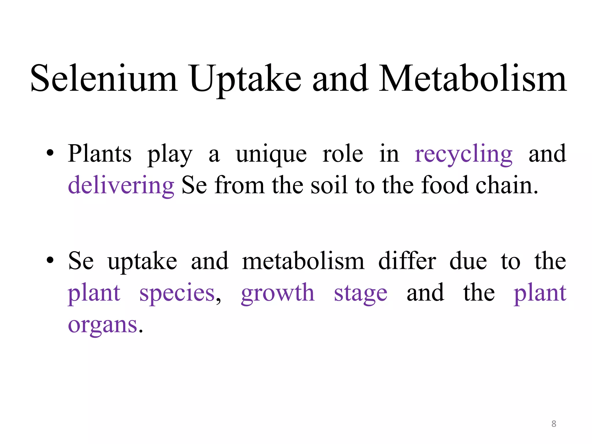 Beneficial role of selenium in plants | PPTX
