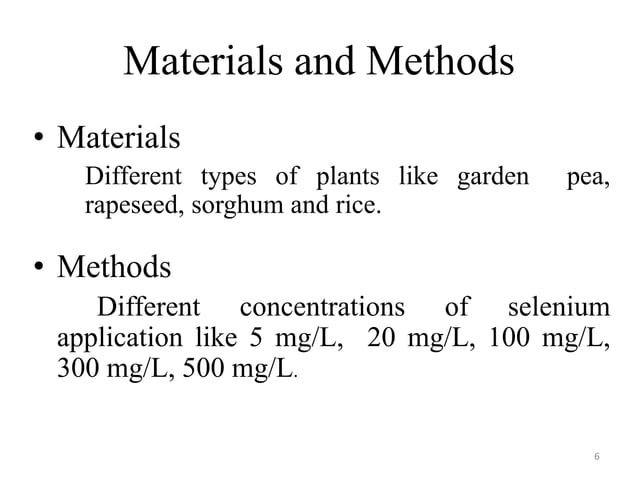 Beneficial role of selenium in plants | PPTX | Agriculture | Industries