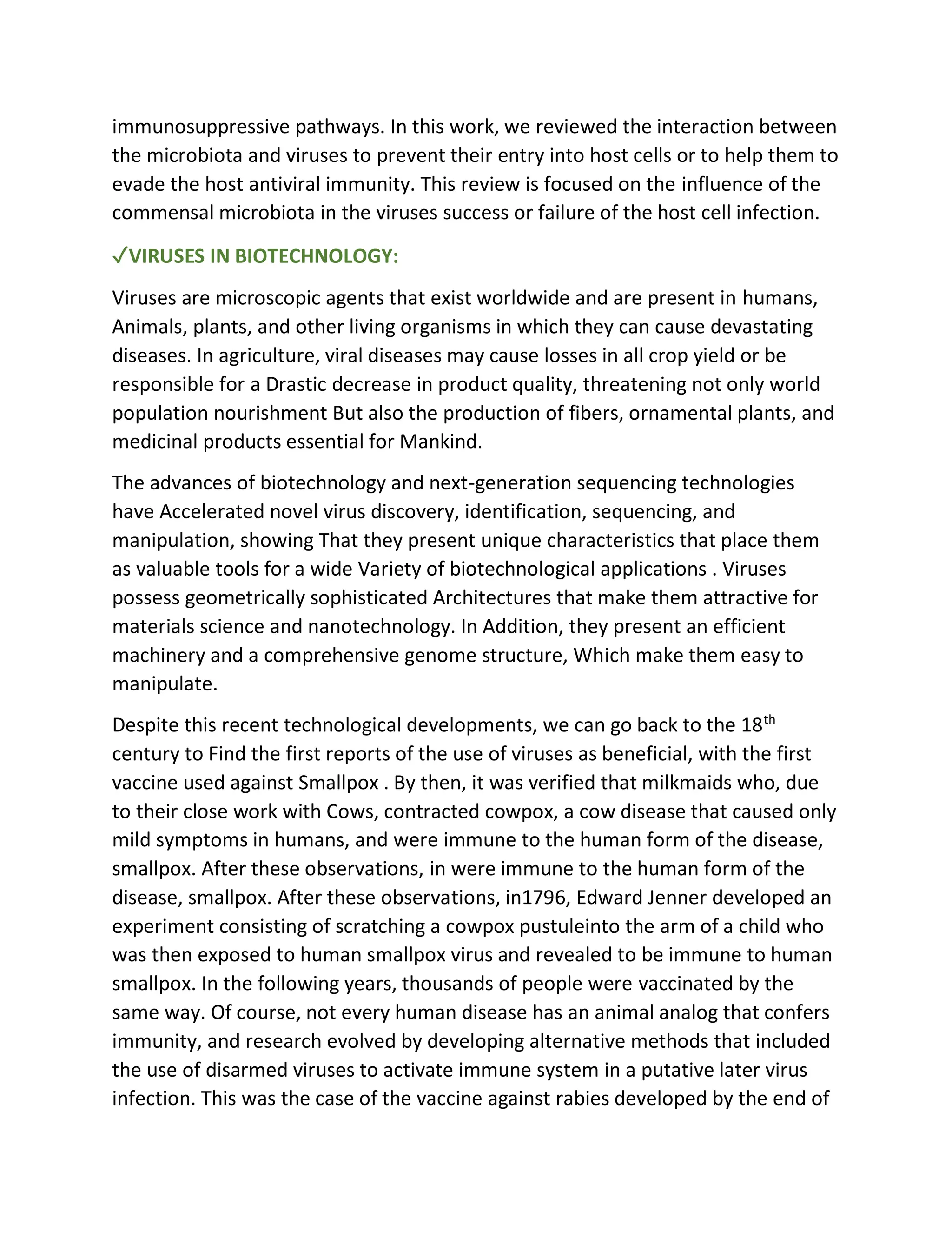 Beneficial role of viruses. Notes in pdf | PDF