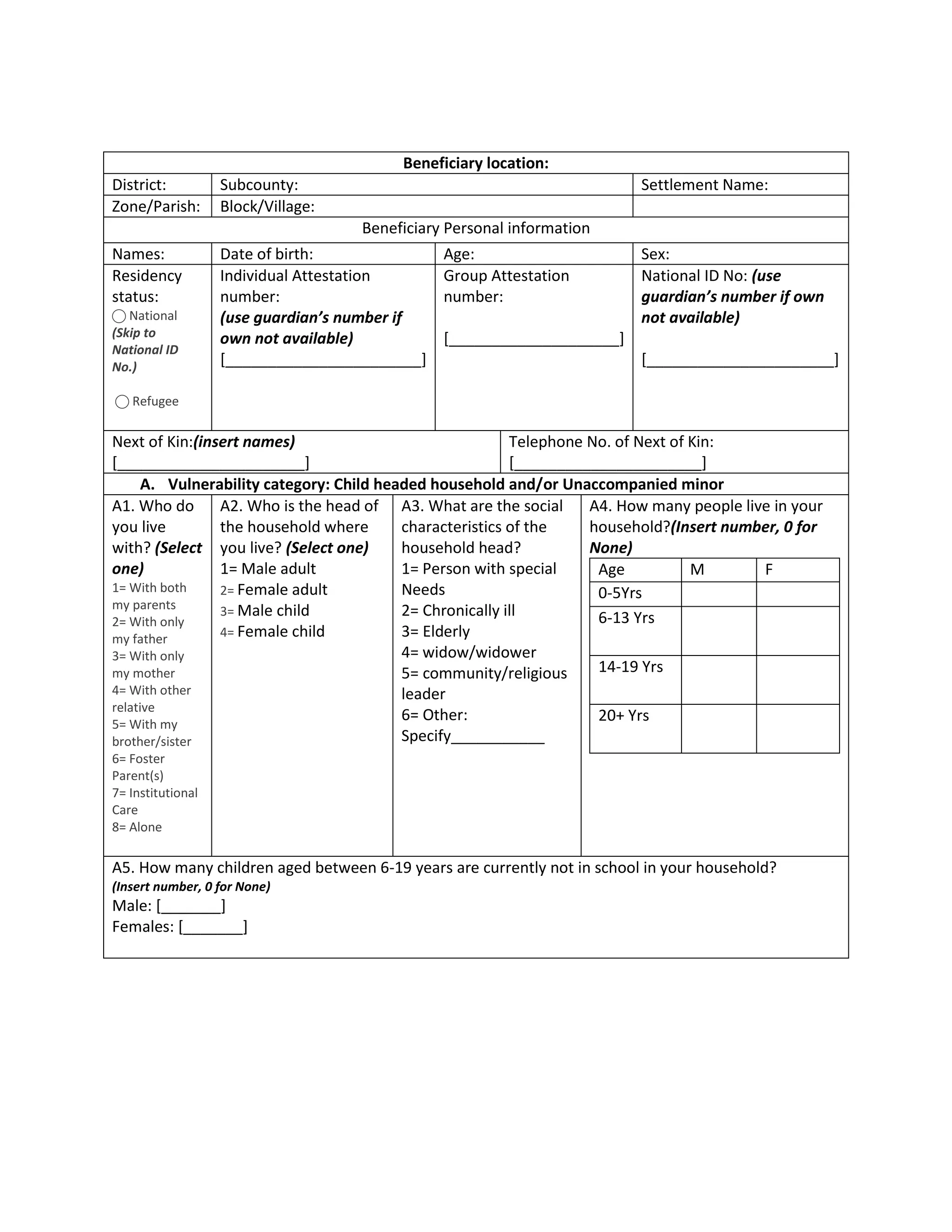 Beneficiary selection form final 11.01.19