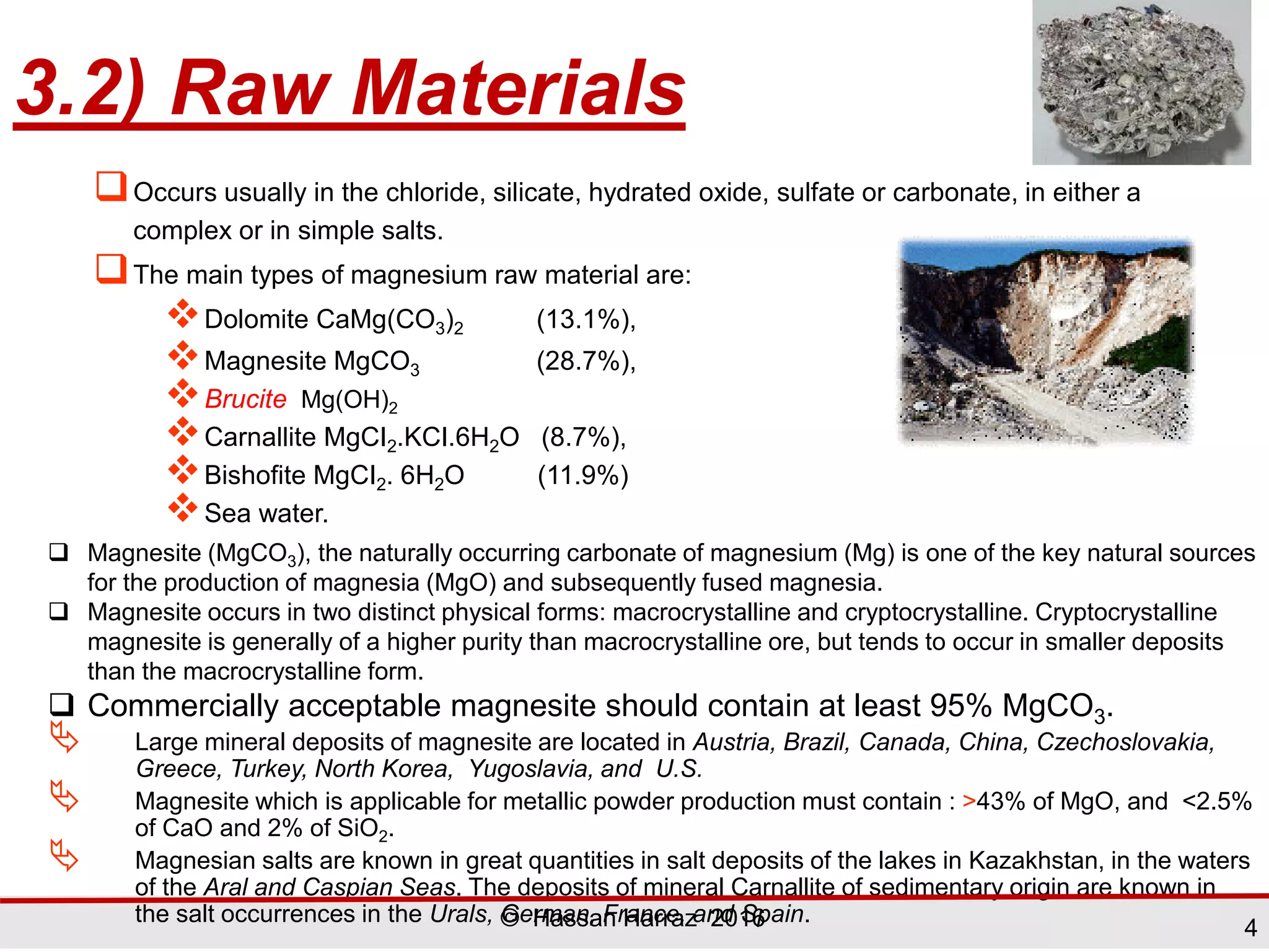 Beneficiation and mineral processing of magnesium minerals | PDF