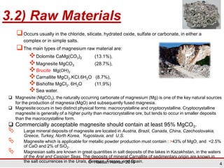 Beneficiation and mineral processing of magnesium minerals | PDF