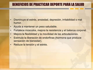 Beneficios de practicar deporte para la salud | PPTX