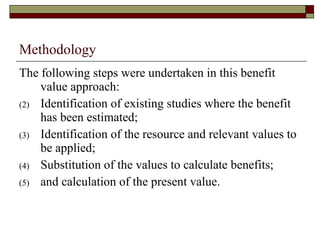 Benefit transfer ecosystem services valuation of the mining area | PPT