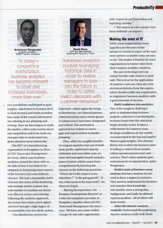 Feature on Analytics – BenefIT Magazine | PDF