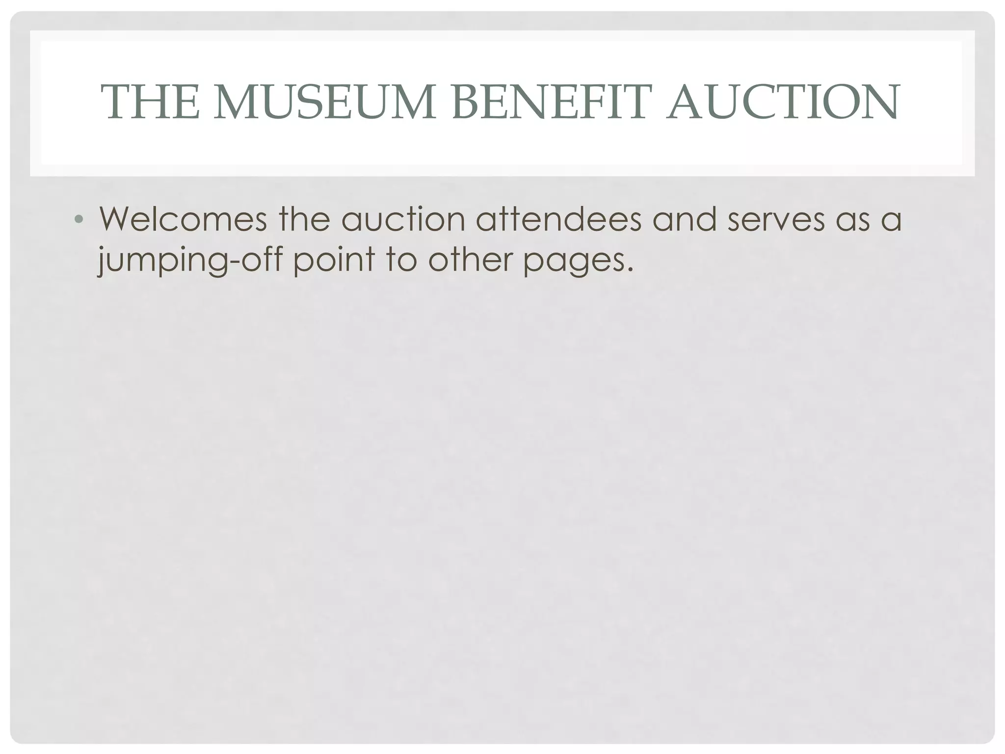 Benefit auction presentation | PPT