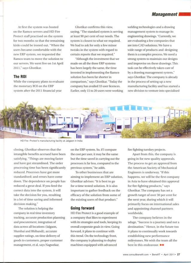 BenefIT Case Study - HD Fire Protect Private Limited | PDF