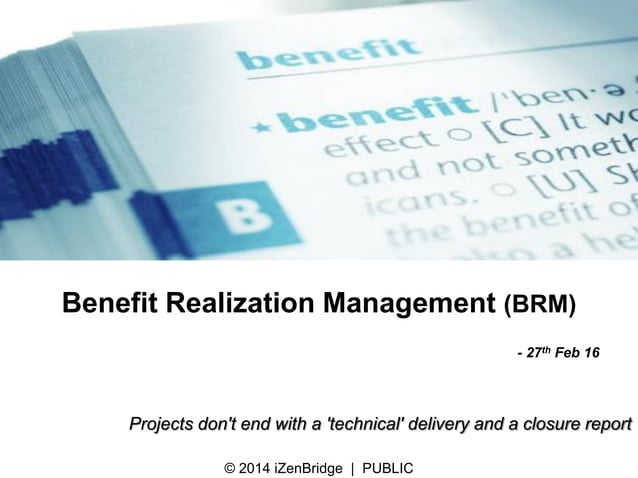 Benefit Realization Management iZenBridge | PPT