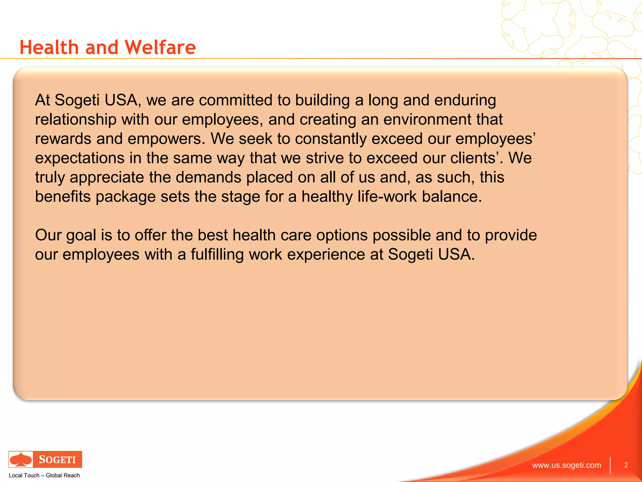 Sogeti USA 2013 Benefits at a Glance | PPT