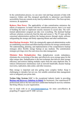 Benefits of centralized Backup for Organizations | PDF | Data Storage ...