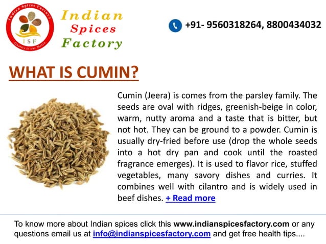 benefits of cumin | PPTX | Cooking | Food & Drink