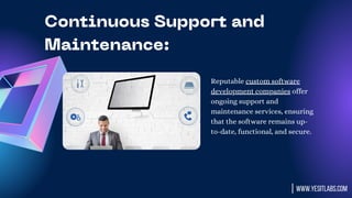 Unlocking the Power of Custom Software Development Services | PPT