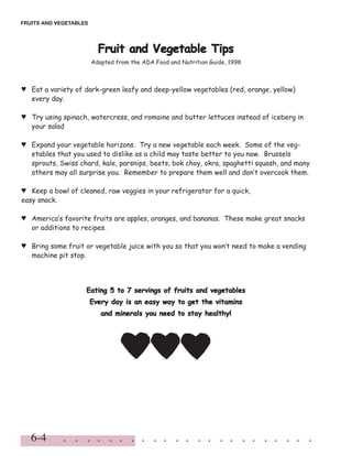 Learn the Benefits of Eating Fruits and Vegetables | PDF