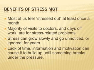 Benefits Of Stress Management | PPTX