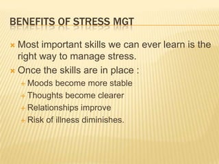 Benefits Of Stress Management | PPTX