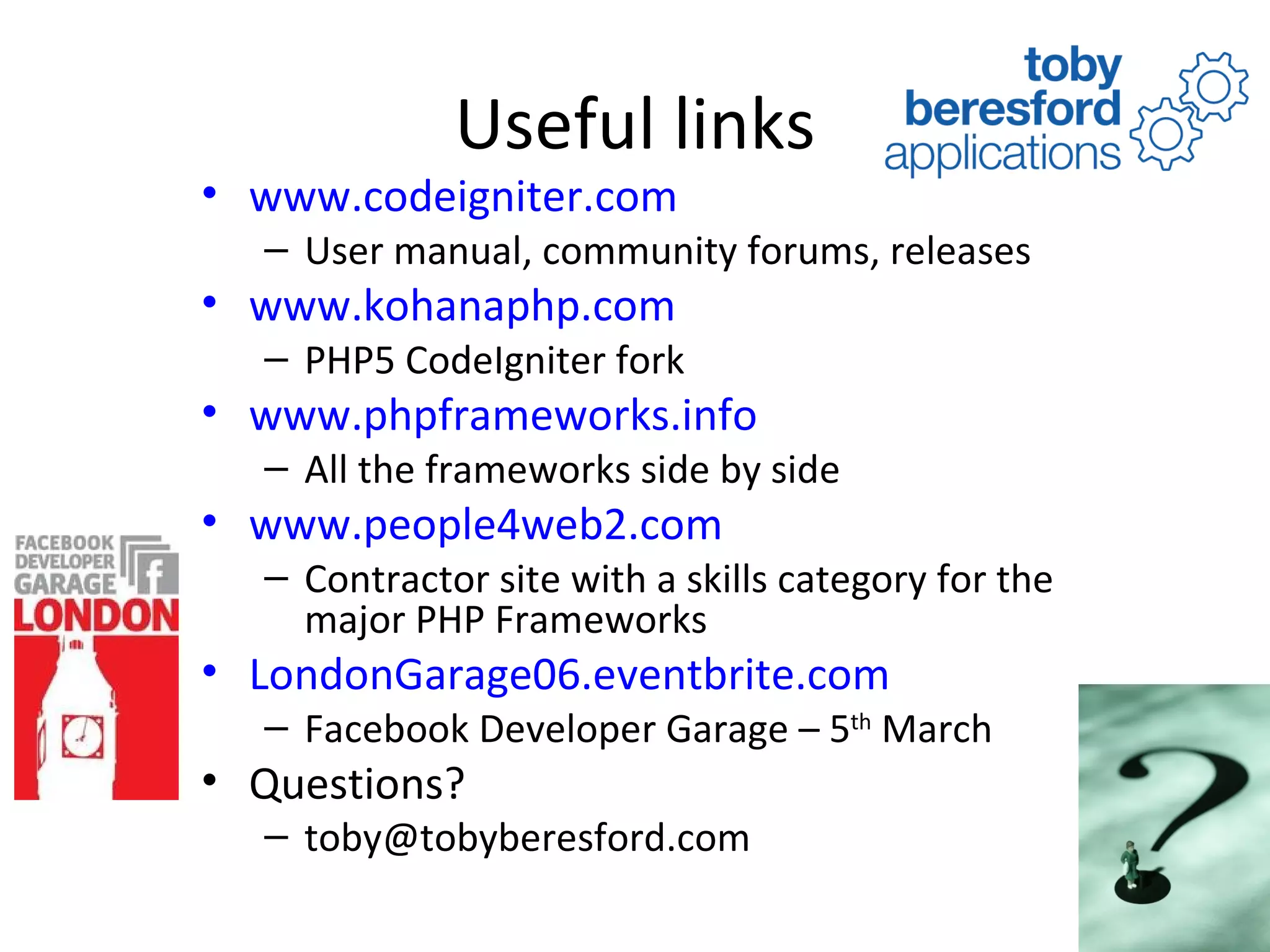 Benefits of the CodeIgniter Framework | PPT