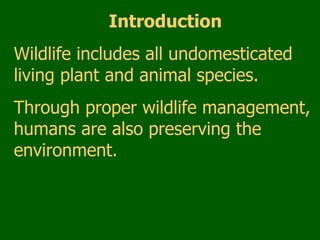 Benefits Of Wildlife | PPT
