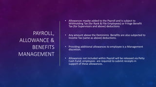 Benefits & Allowances Update Payroll Management | PPTX