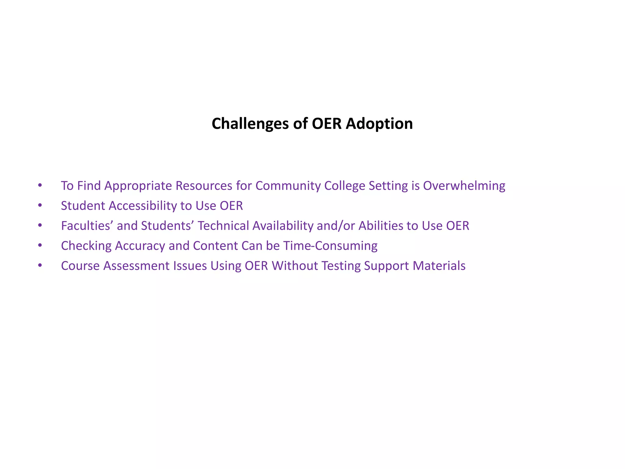 Benefits and challenges of oer | PPTX