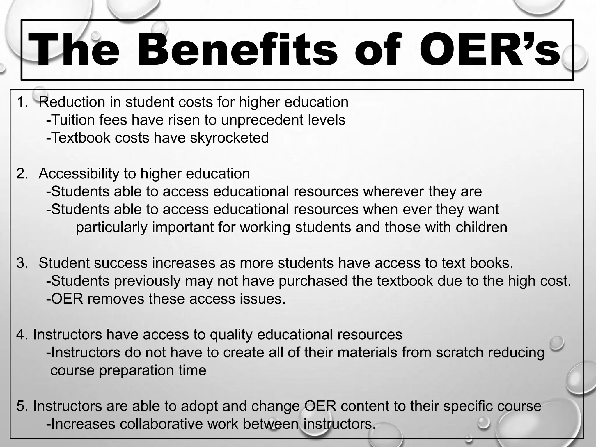 The Benefits and Challenges of OER | PPT