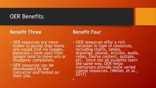 Benefits and Challenges of Open Educational Resources CMeier | PPT