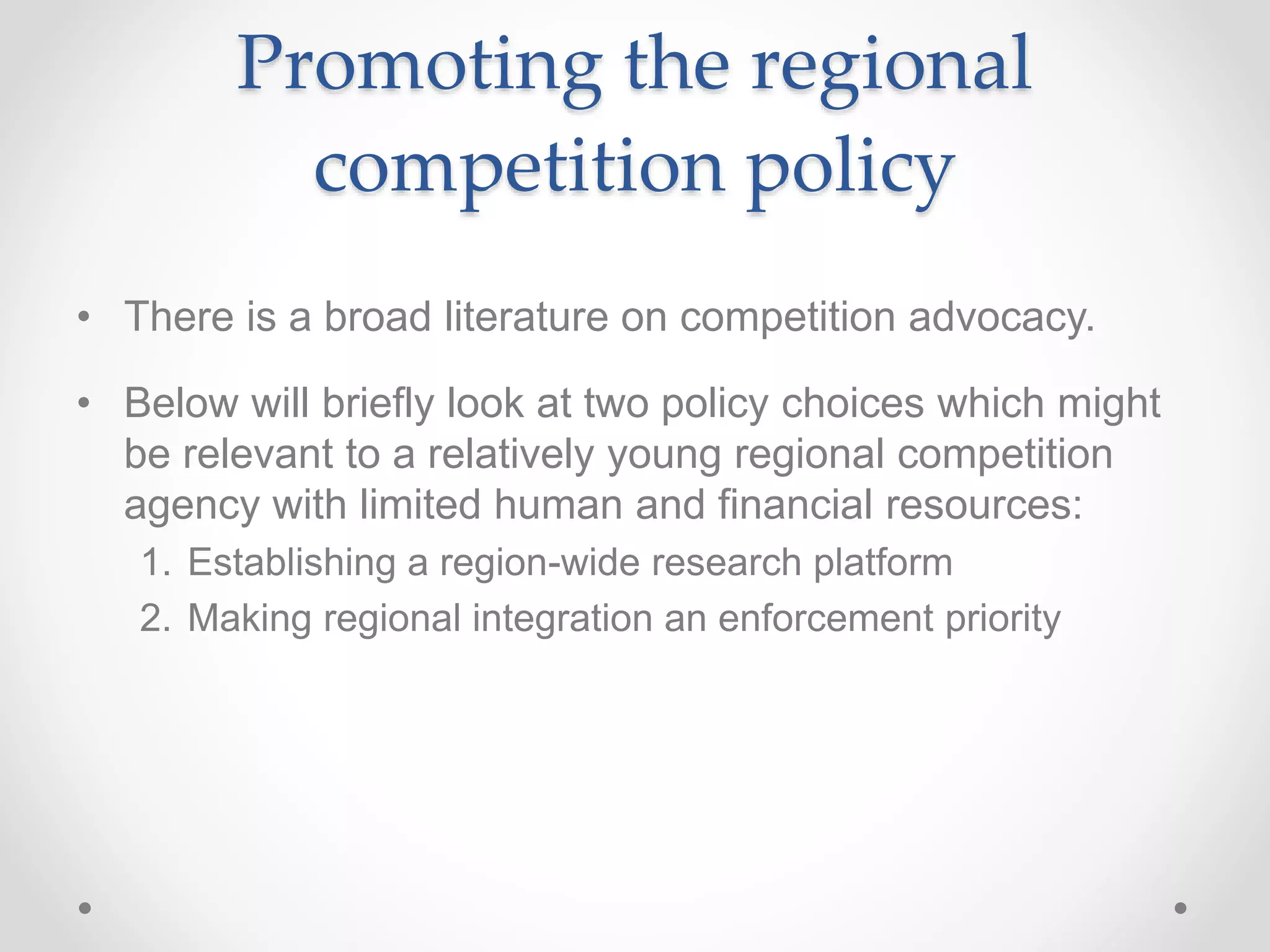 Benefits and challenges of regional competition agreements – BOTH ...