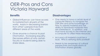 Benefits and Disadvantages of OER | PPTX