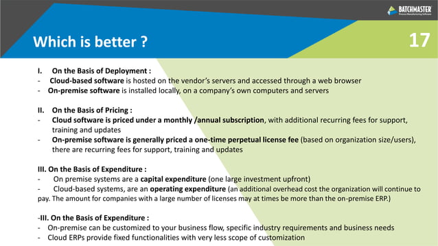 Benefits and Drawbacks of Cloud ERP vs Traditional ERP Systems | PPT Benefits and Drawbacks of Cloud ERP vs Traditional ERP Systems | PPT
