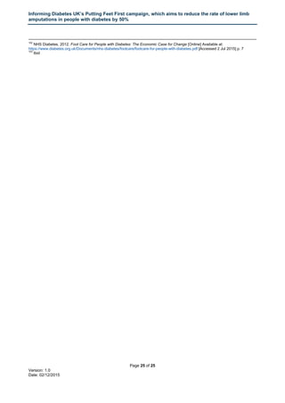 Benefits case study: Diabetes UK Putting Feet First Campaign | PDF