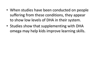 Benefits of DHA supplements | PPTX
