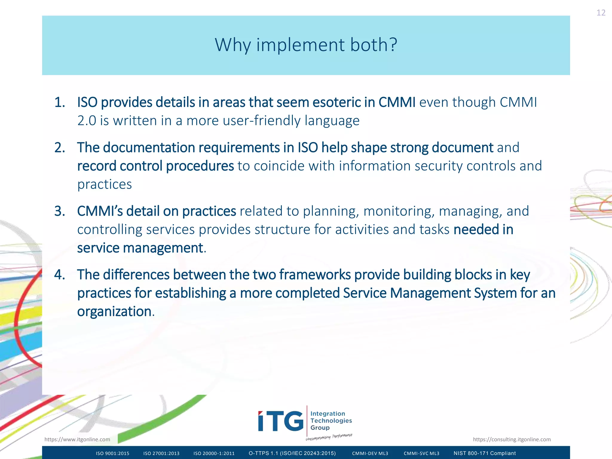 Benefits of Integrating ISO and CMMI Service Management System ...