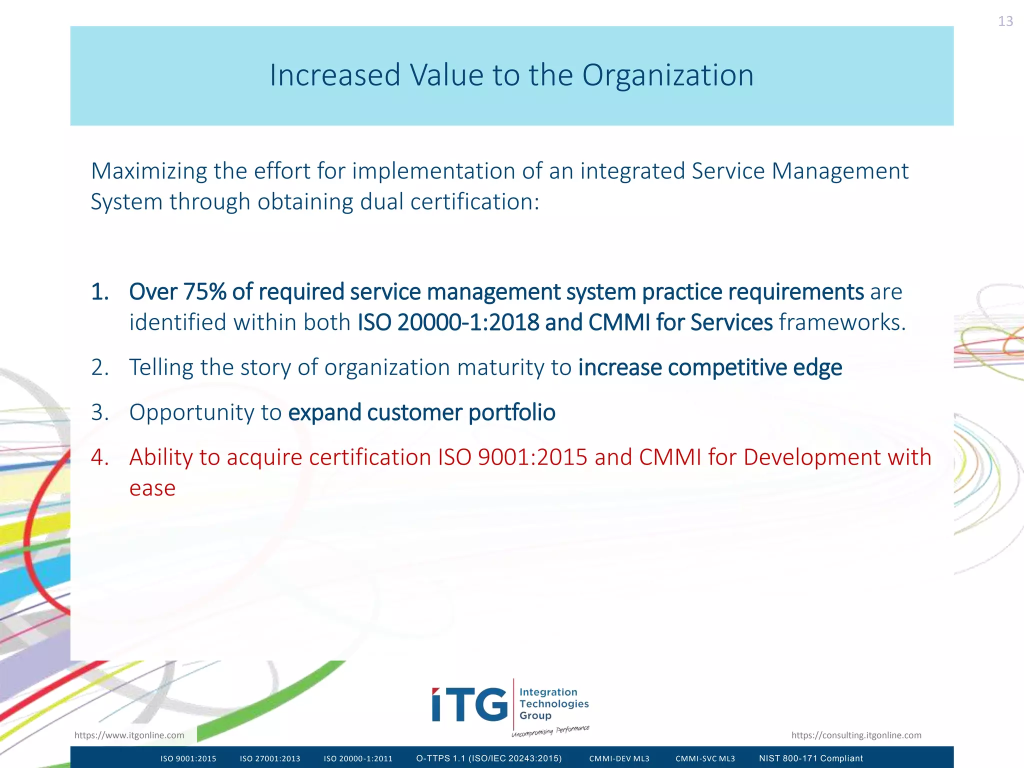 Benefits of Integrating ISO and CMMI Service Management System ...