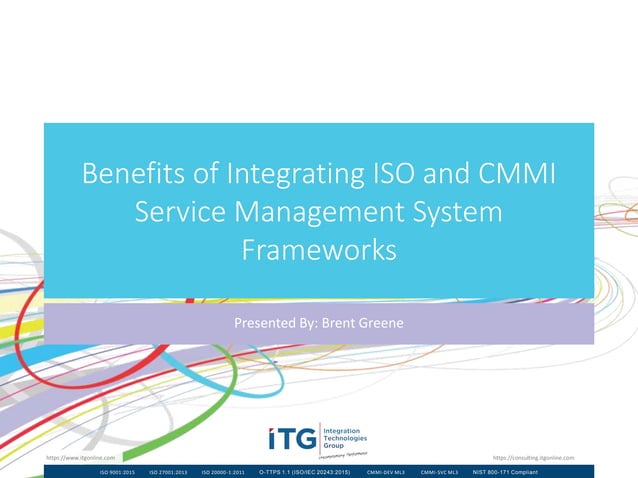 Benefits of Integrating ISO and CMMI Service Management System ...