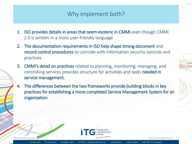 Benefits of Integrating ISO and CMMI Service Management System ...