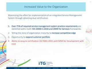 Benefits of Integrating ISO and CMMI Service Management System ...