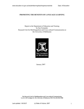 Benefits of Language Learning | PDF