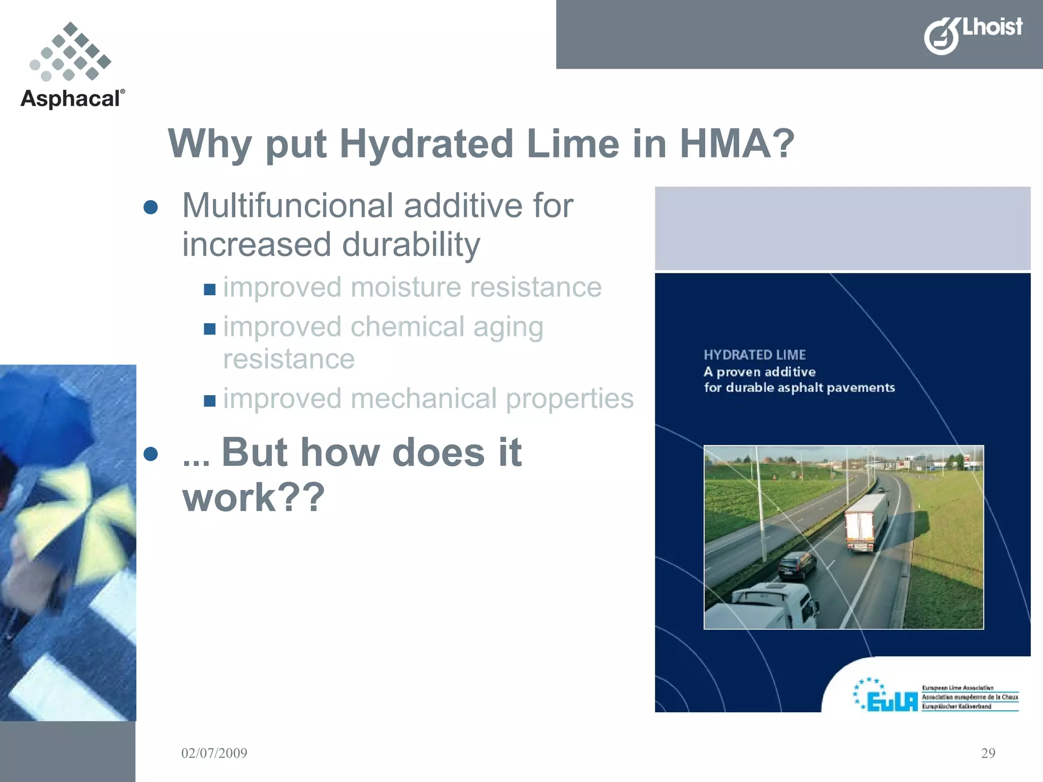 Benefits of Hydrated Lime in Hot Mix Asphalt | PPT