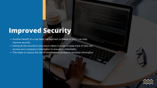 Benefits of using cap table management software | PPT