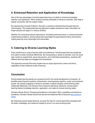 Benefits of Activity-Based learning for overall development of students ...