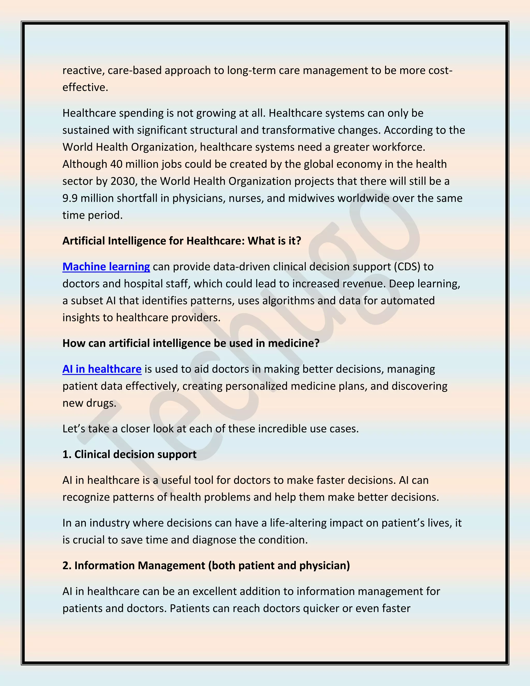 Benefits of AI for the Medical Field in 2023. | PDF