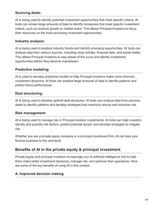 Benefits of AI in private equity amp principal investment.pdf | Private ...