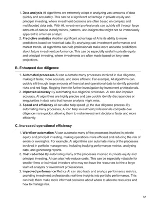 Benefits of AI in private equity amp principal investment.pdf | Private ...