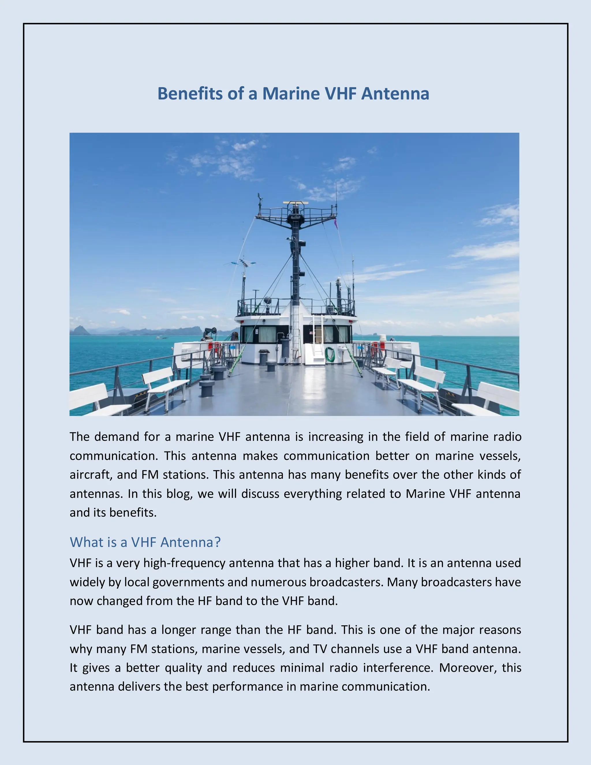 Benefits of a Marine VHF Antenna.pdf | Radio Control | Hobbies & Interests