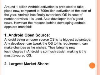 Benefits of android application development | PPTX