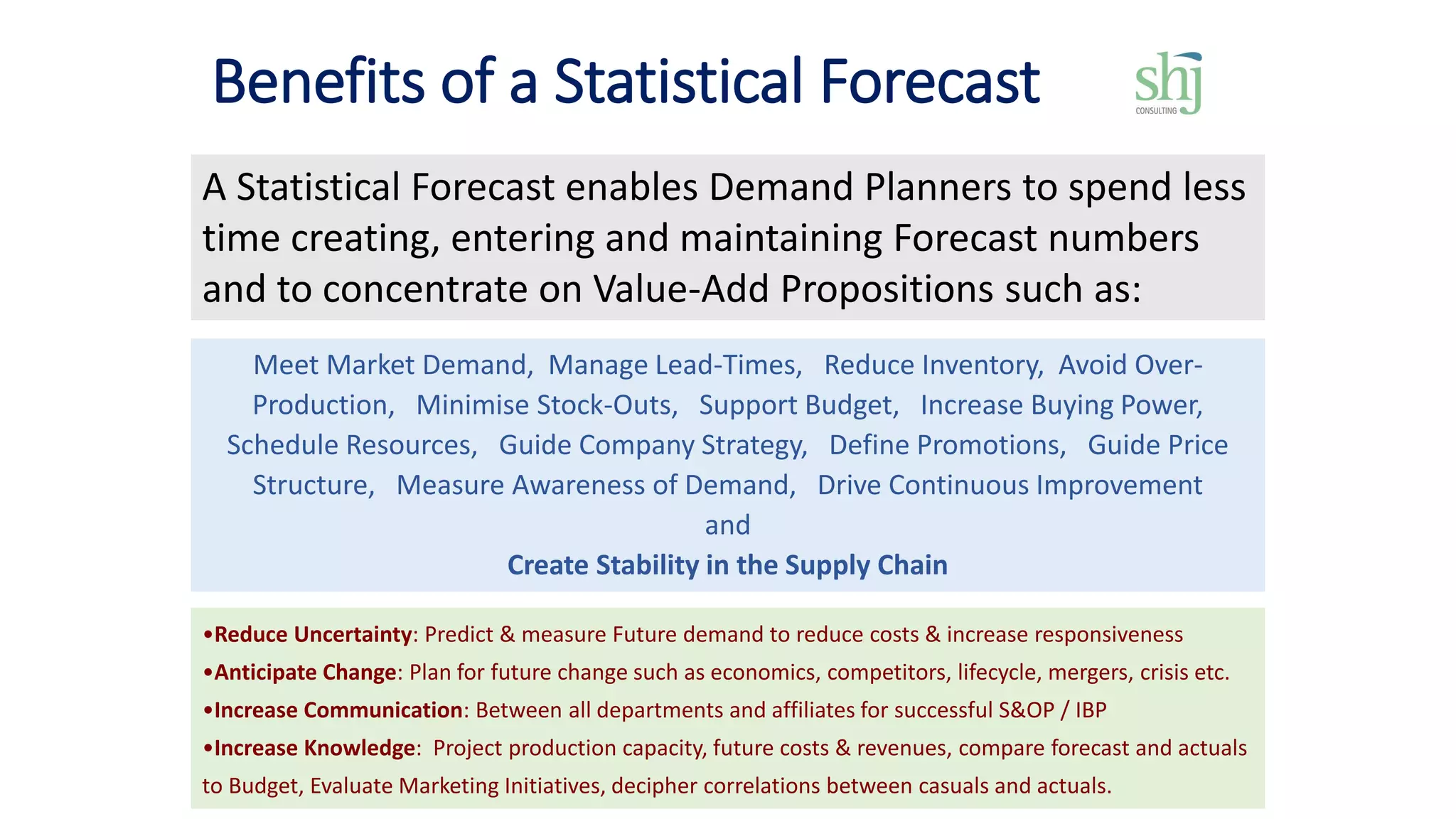 Benefits of a statistical forecast | PPT