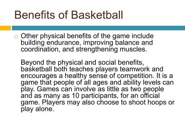 Benefits of Basketball | PPT