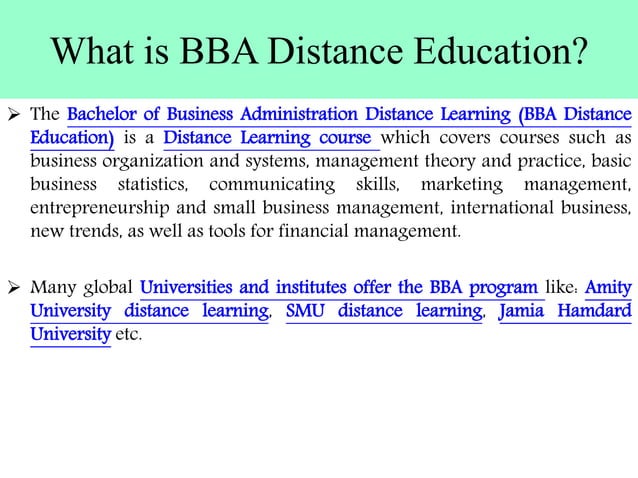 Benefits of BBA Distance Education | PPT